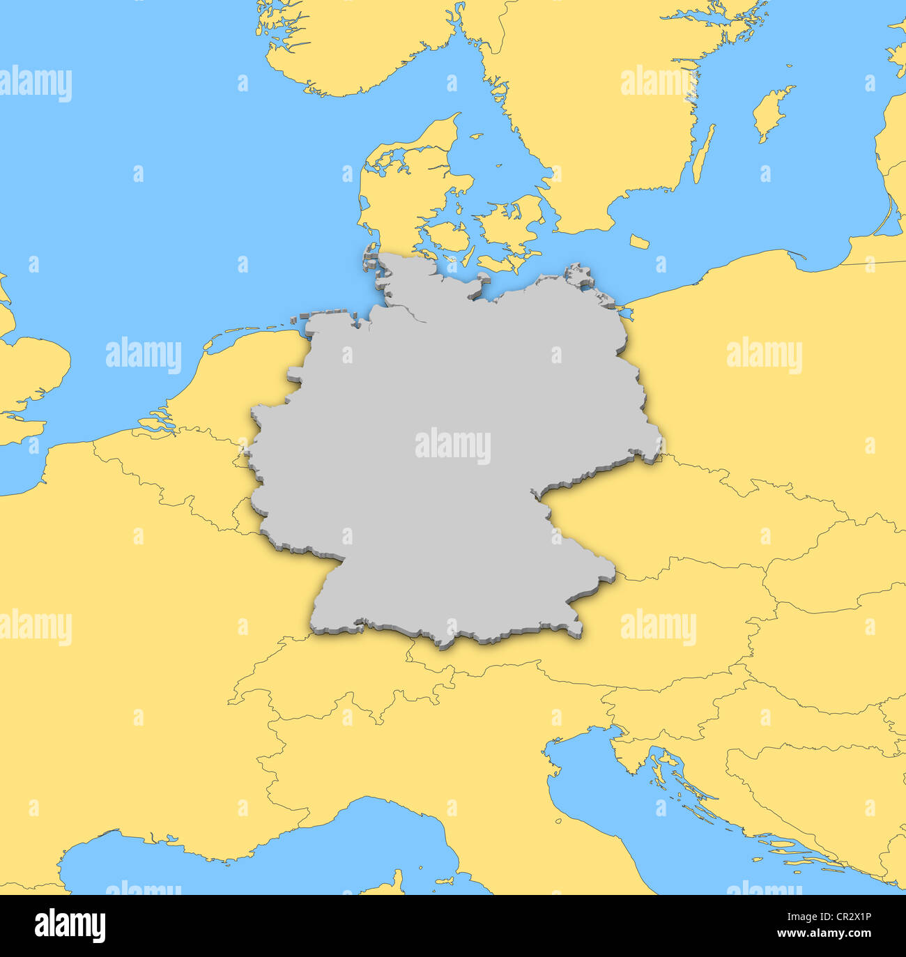 Political map of Germany with the several states Stock Photo - Alamy