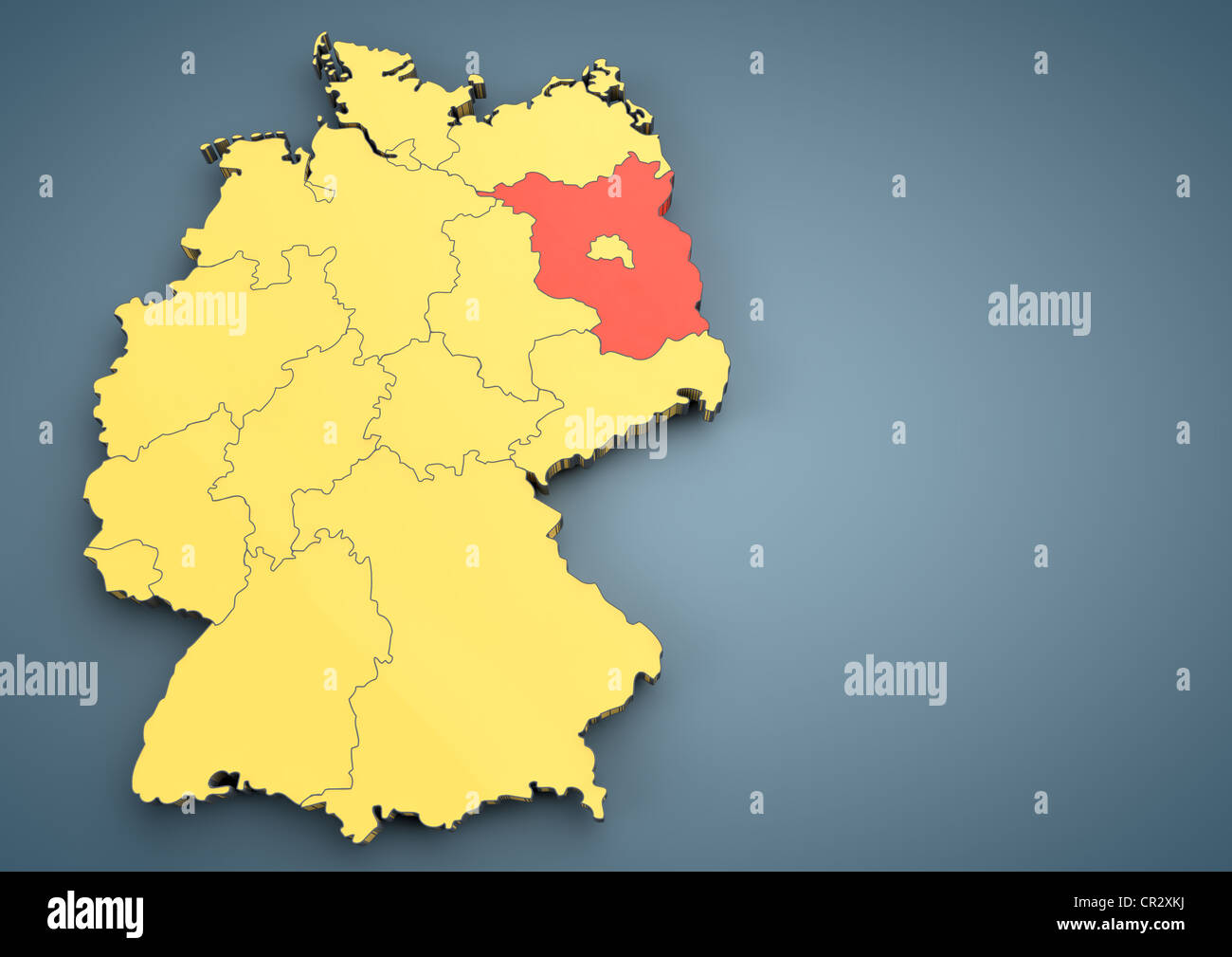 Brandenburg, outline, federal states of Germany, 3D illustration Stock ...