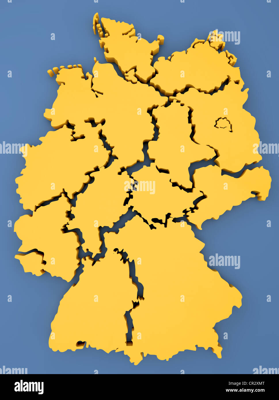 Outline, federal states of Germany, 3D illustration Stock Photo - Alamy