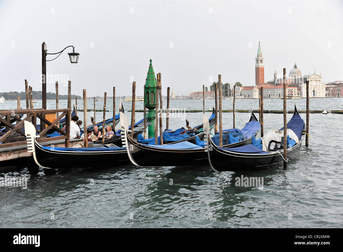 Gondolas At St Marks Square San Giorgio At The Rear Venice Veneto
