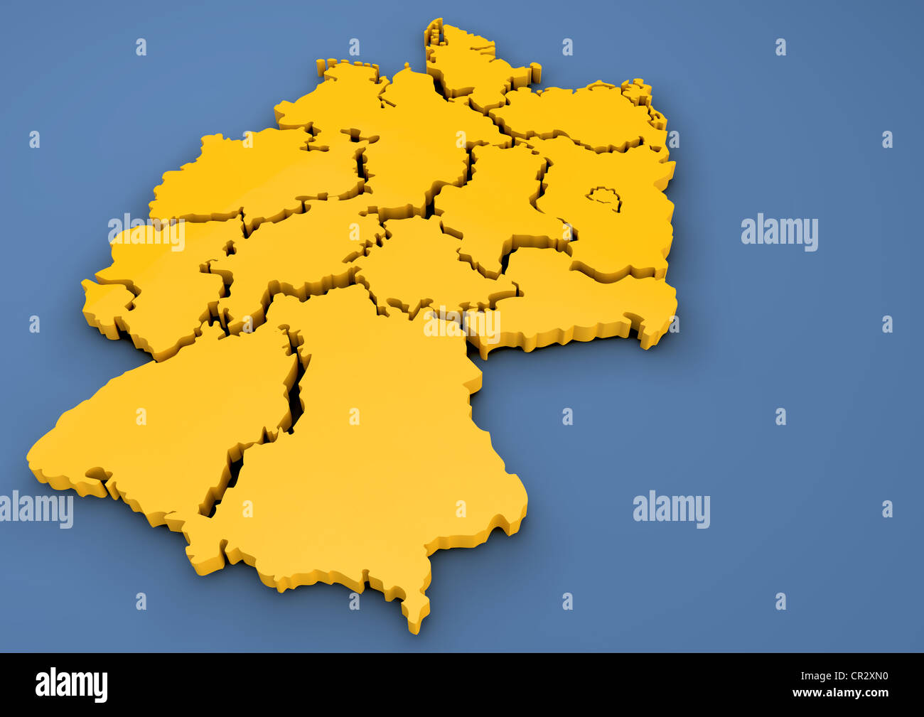 Outline, federal states of Germany, 3D illustration Stock Photo - Alamy