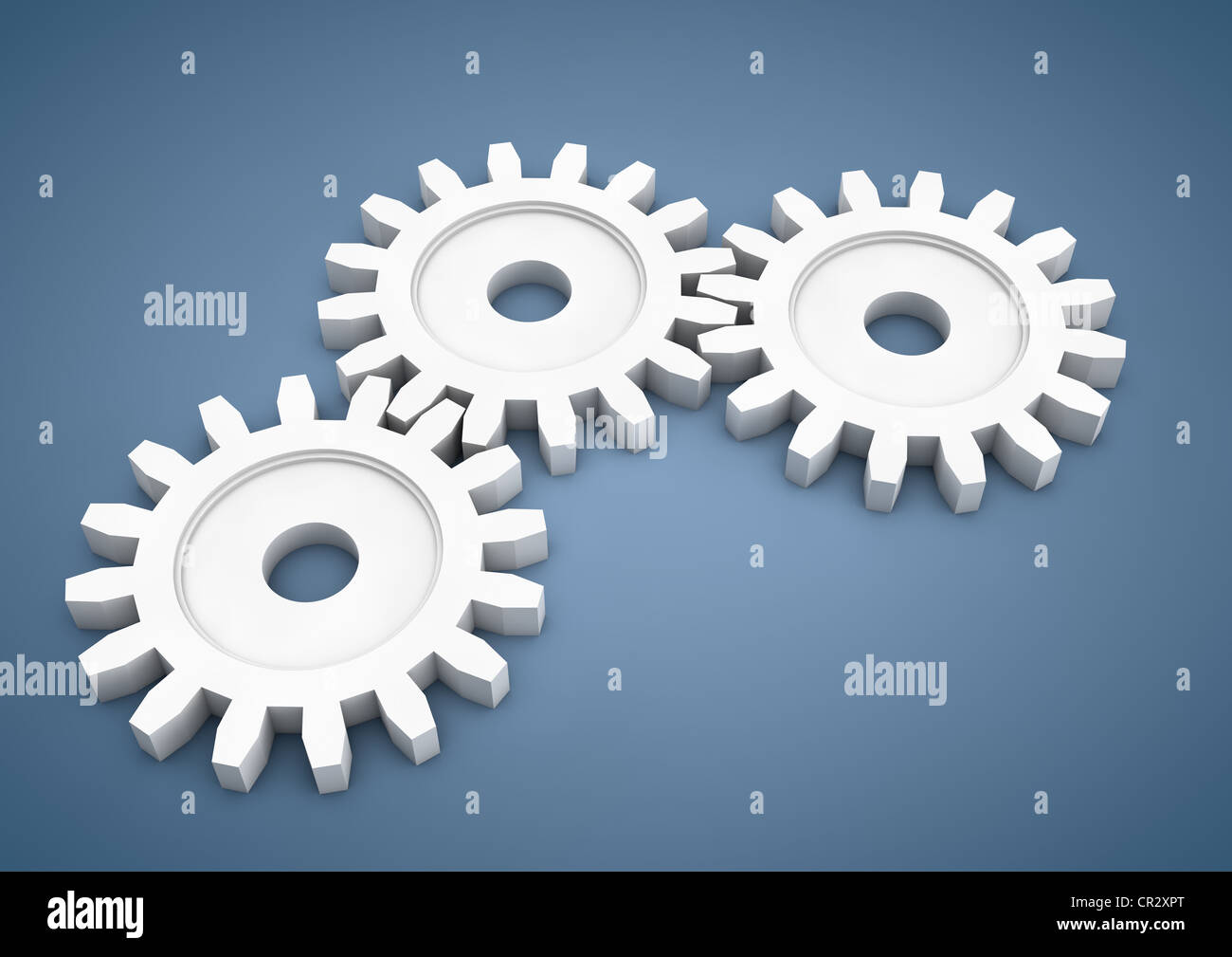 Connecting gears, for teamwork, performance through collaboration, 3D ...