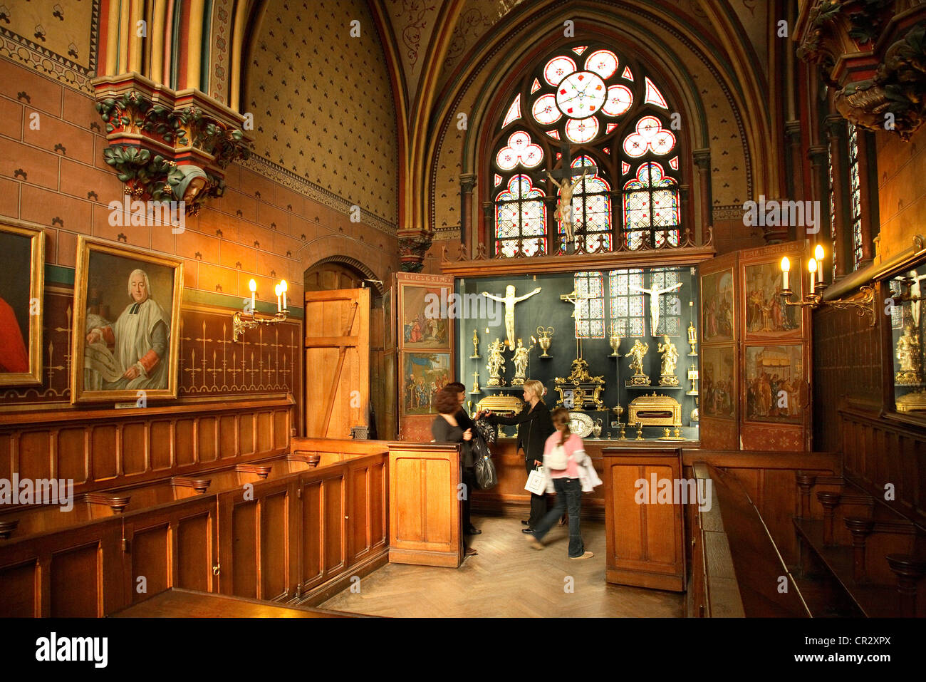 France, Paris, Ile de la Cite, Notre Dame de Paris Cathedral, sacristy ...