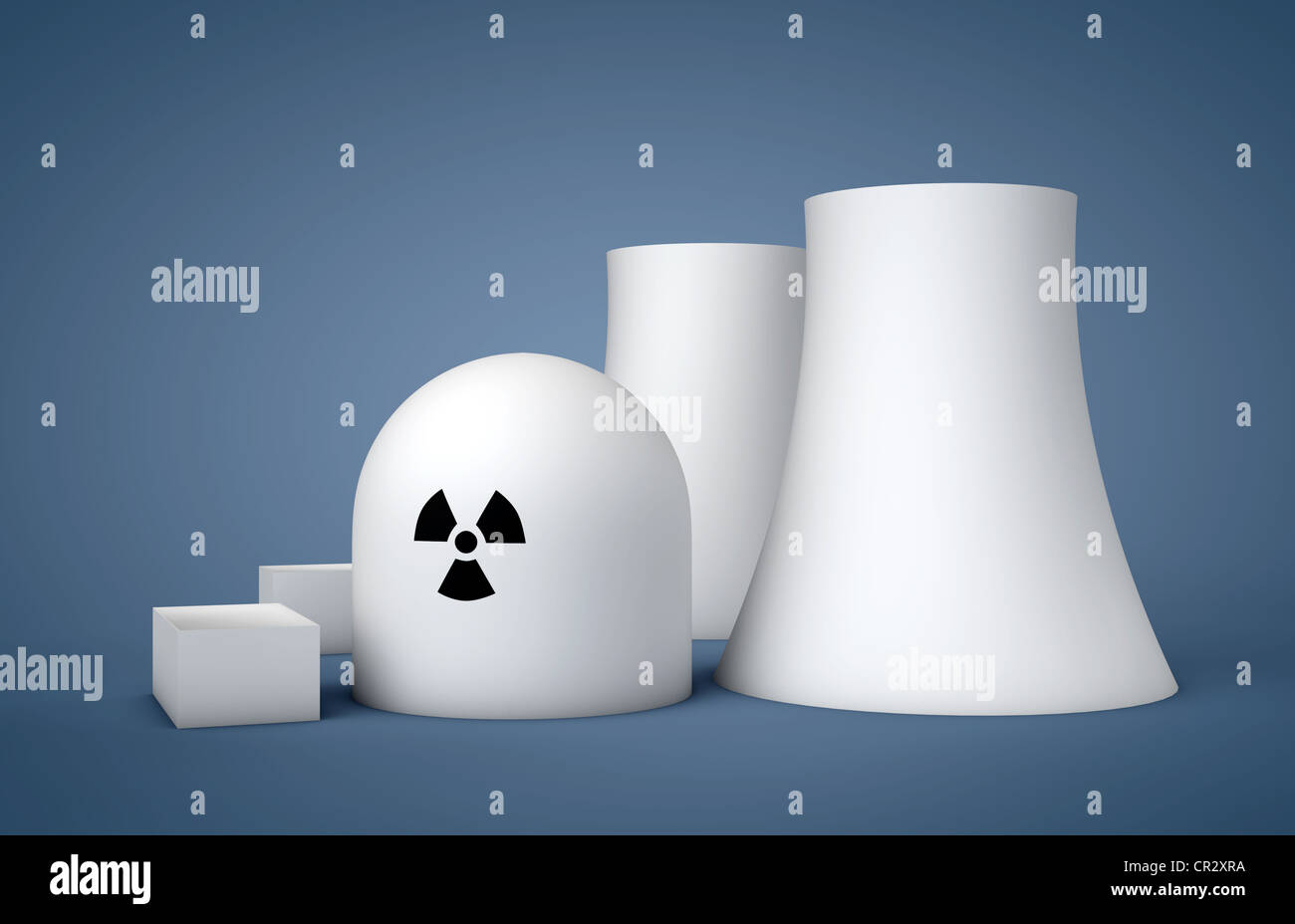 Symbolic image, nuclear power phase-out, nuclear power plant, 3D ...