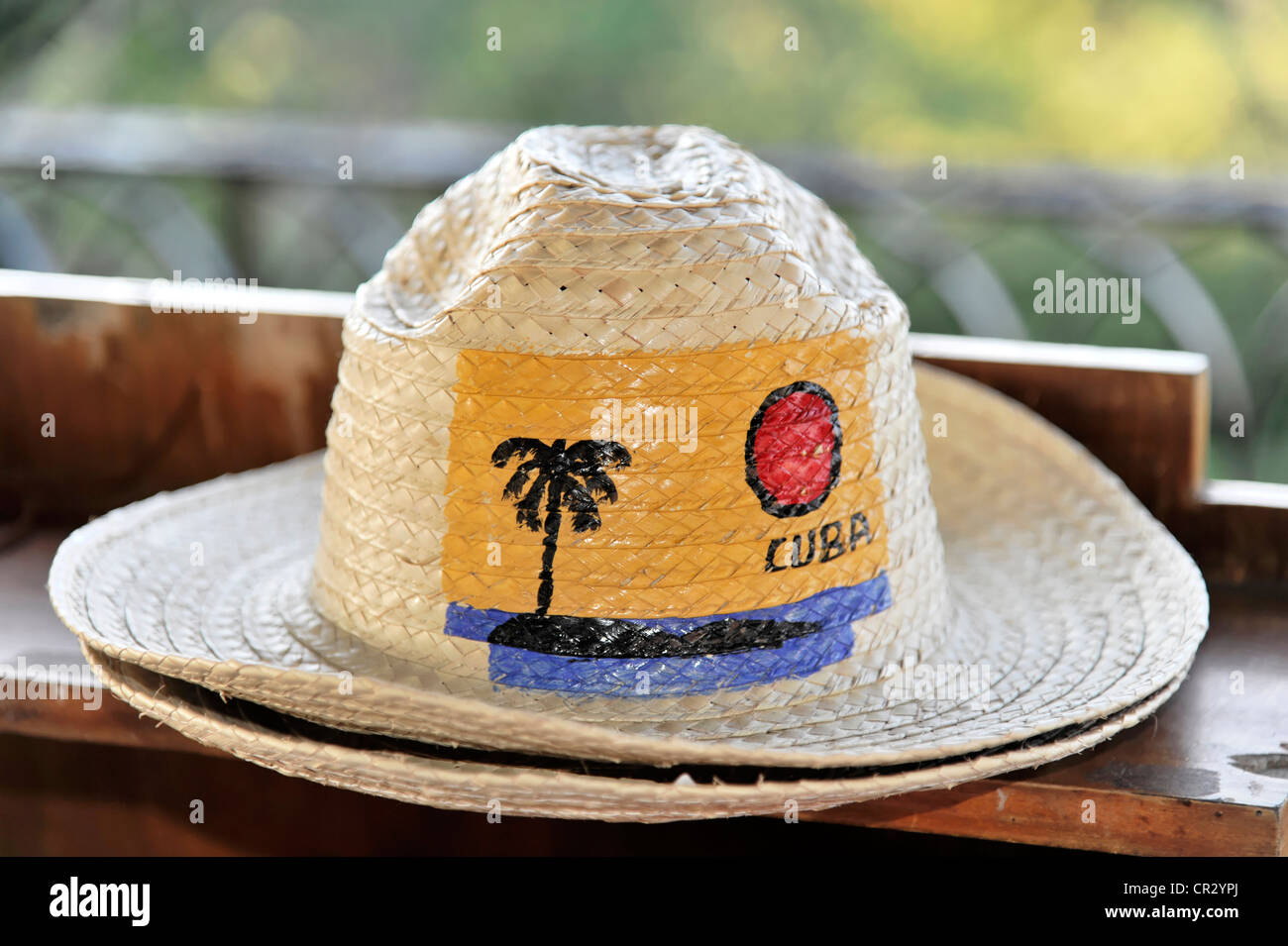 Straw hat, labelled Cuba, souvenir, gift, Vinales, Valle de Vinales ...