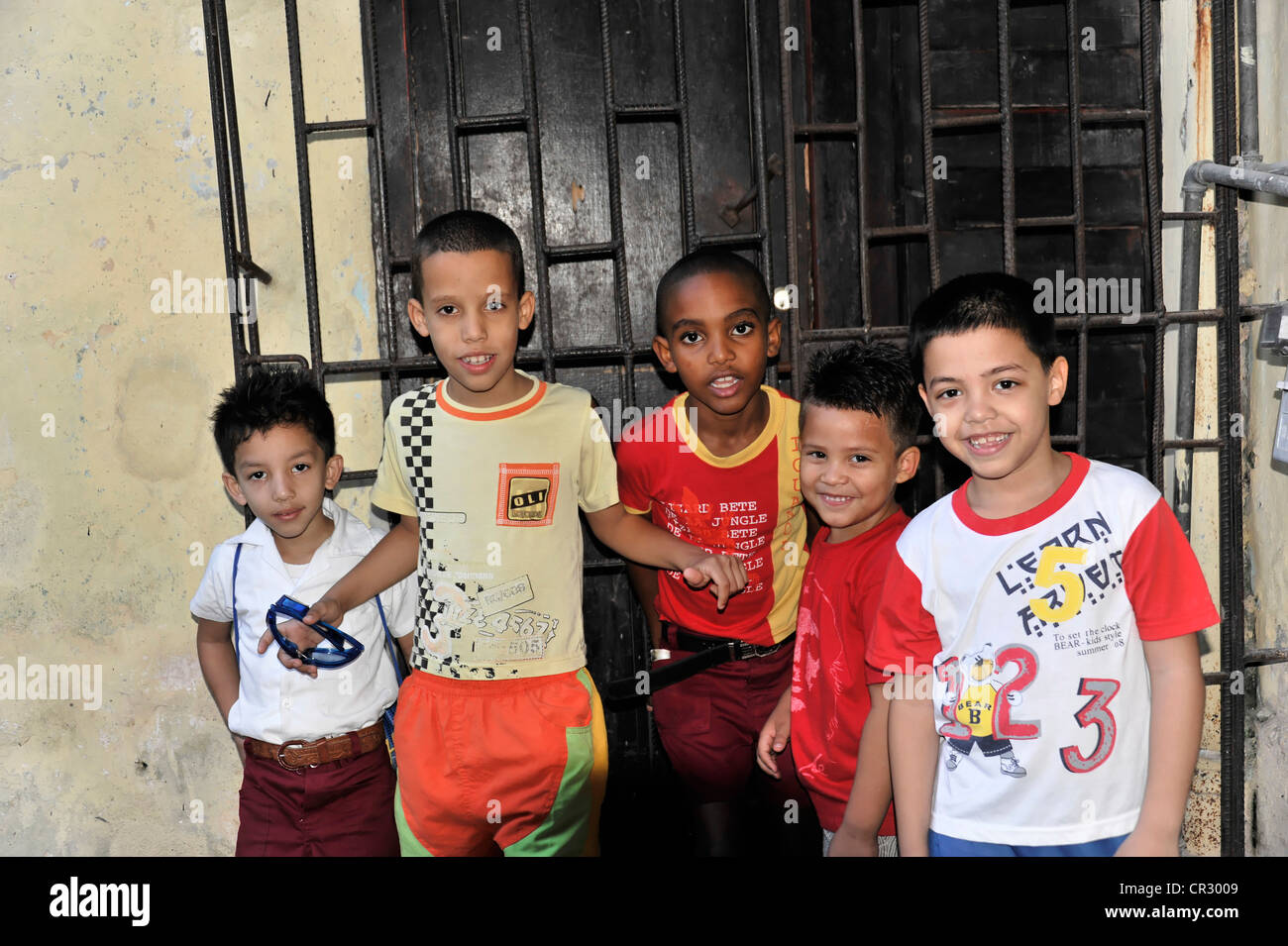 Portrait, young Cuban boys, Central Havana, Centro Habana, Cuba ...