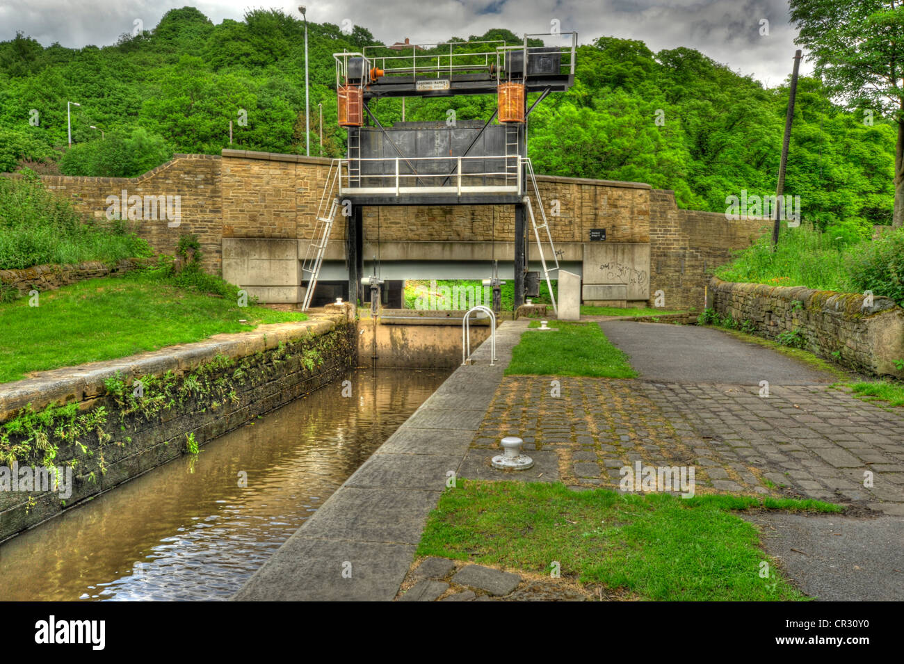 Guillotine lock at Stainland Bridge, Halifax Stock Photo - Alamy