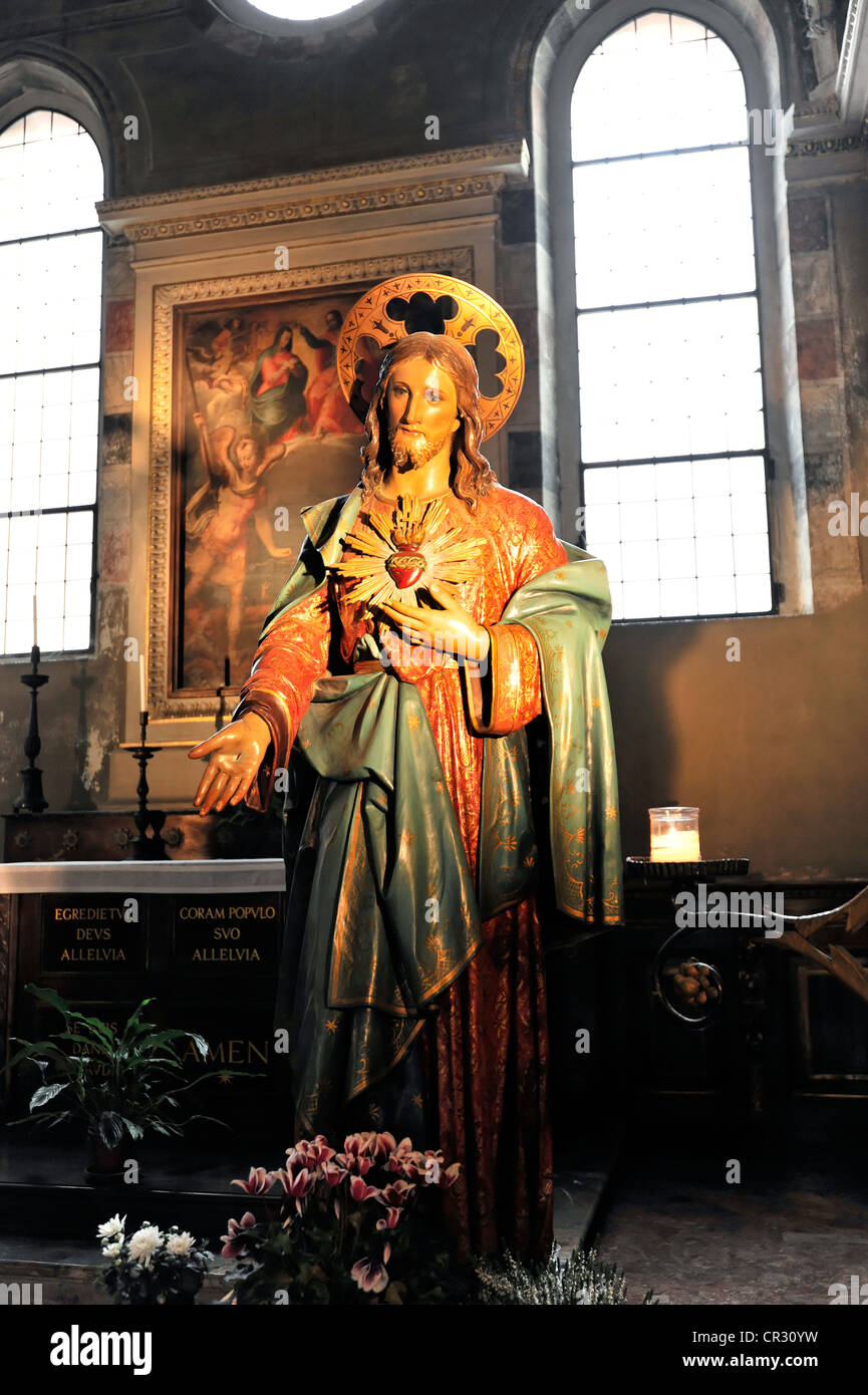 Figure of a saint, church figure, basilica of Santa Maria delle Grazie ...