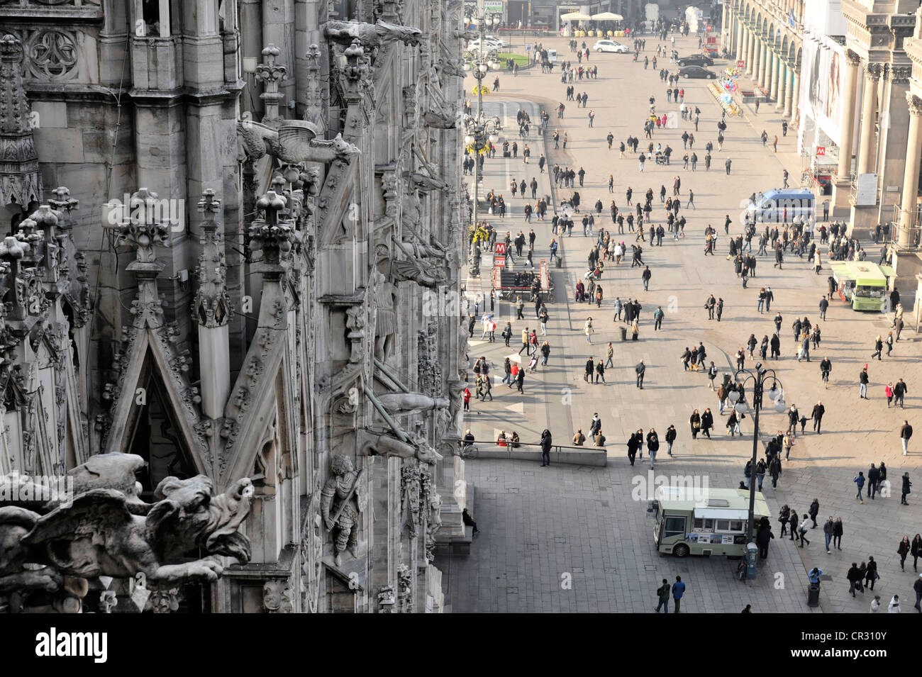 View from the roof of Milan Cathedral, Duomo di Milano, construction ...