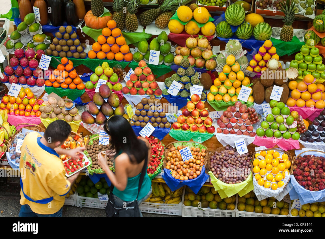 Brazil, Sao Paulo, the city market by architect Francisco de Paula ...