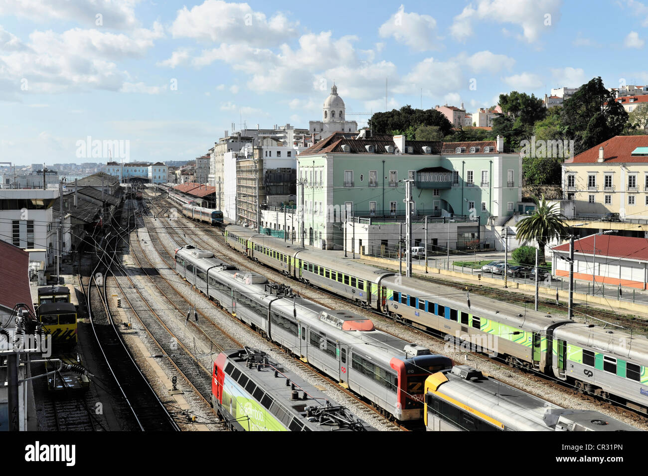 Railway tracks, Lisbon railway station, main-line station, Santa ...