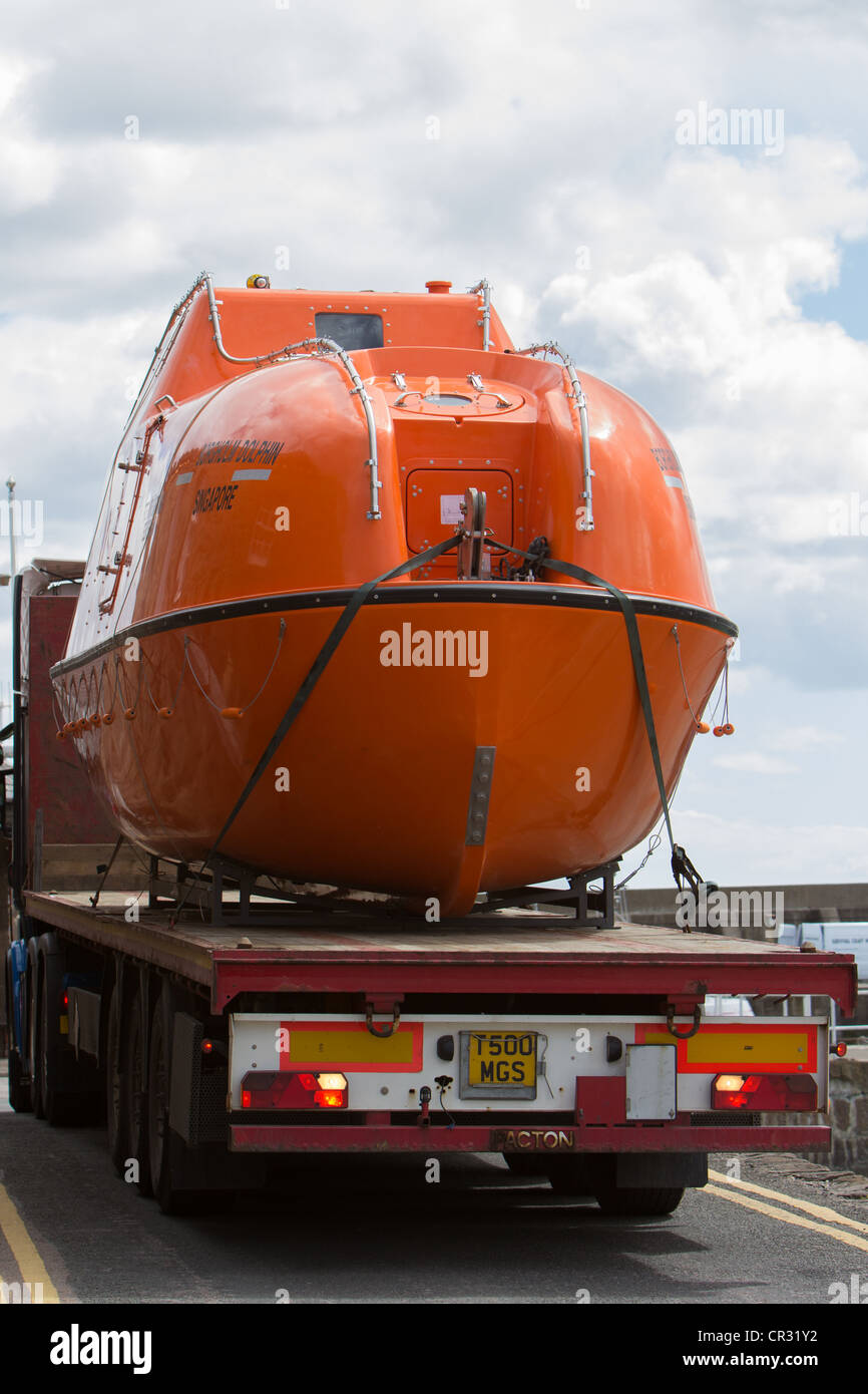 Oil support vessel Lifeboat(s) arriving for tests and inspection at ...