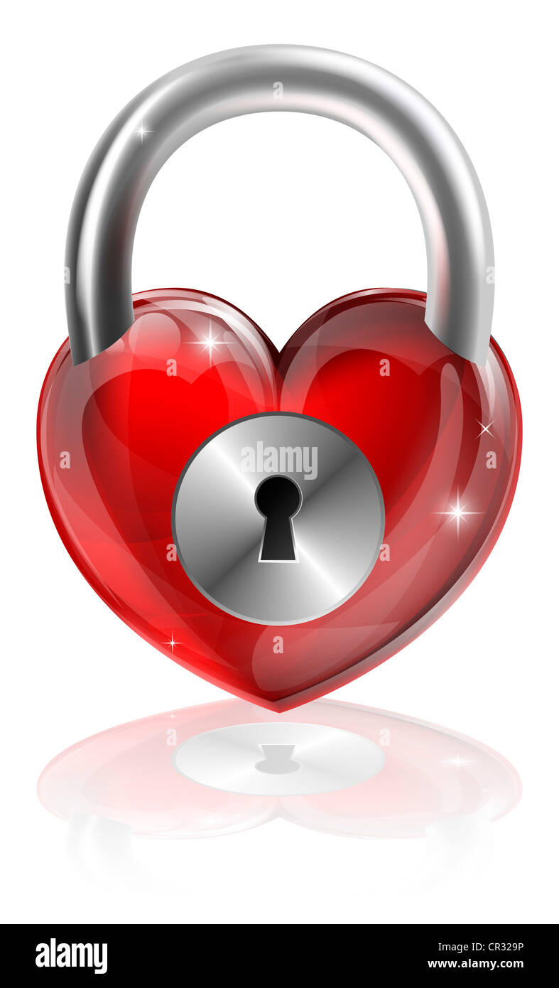 A locked heart concept graphic. Could be about needing to find love ...