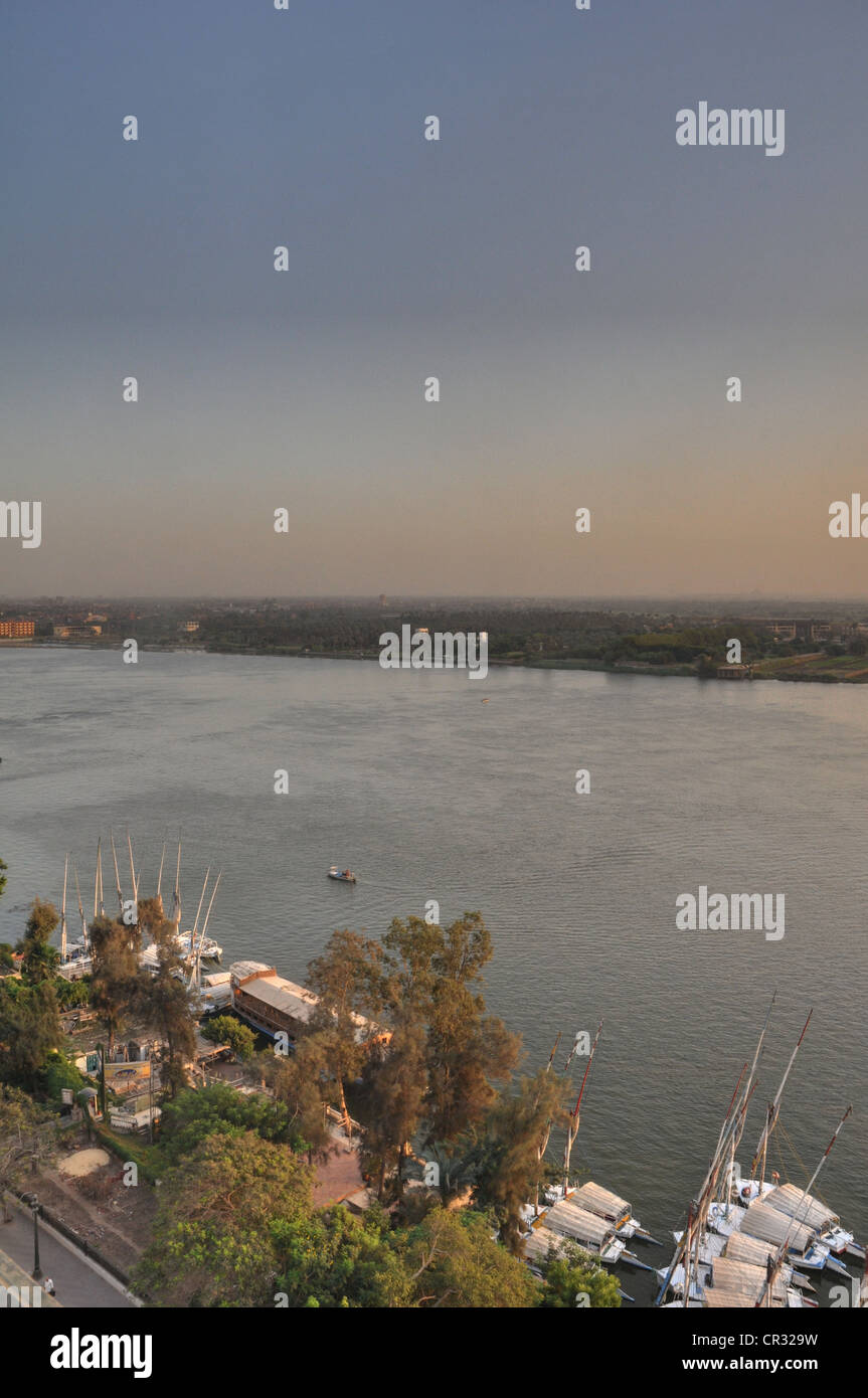 An aerial view of Giza from the southern Cairo suburb of Maadi looking ...