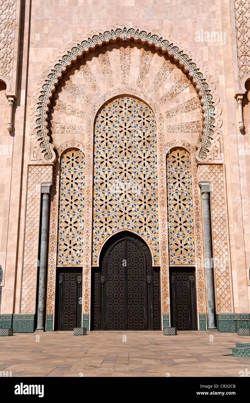 Entrance gate to the Hassan II Mosque, Grand Mosque of Hassan II ...