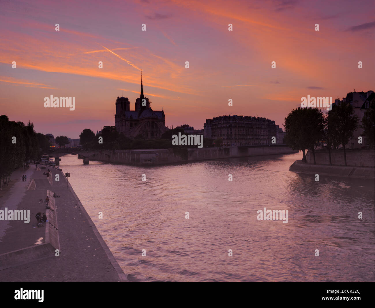 Paris River Seine Notre Dame Cathedral Stock Photo - Alamy