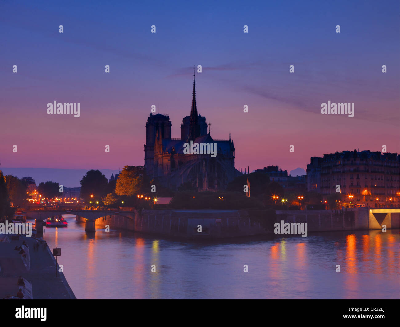 Paris River Seine Notre Dame Cathedral Stock Photo - Alamy