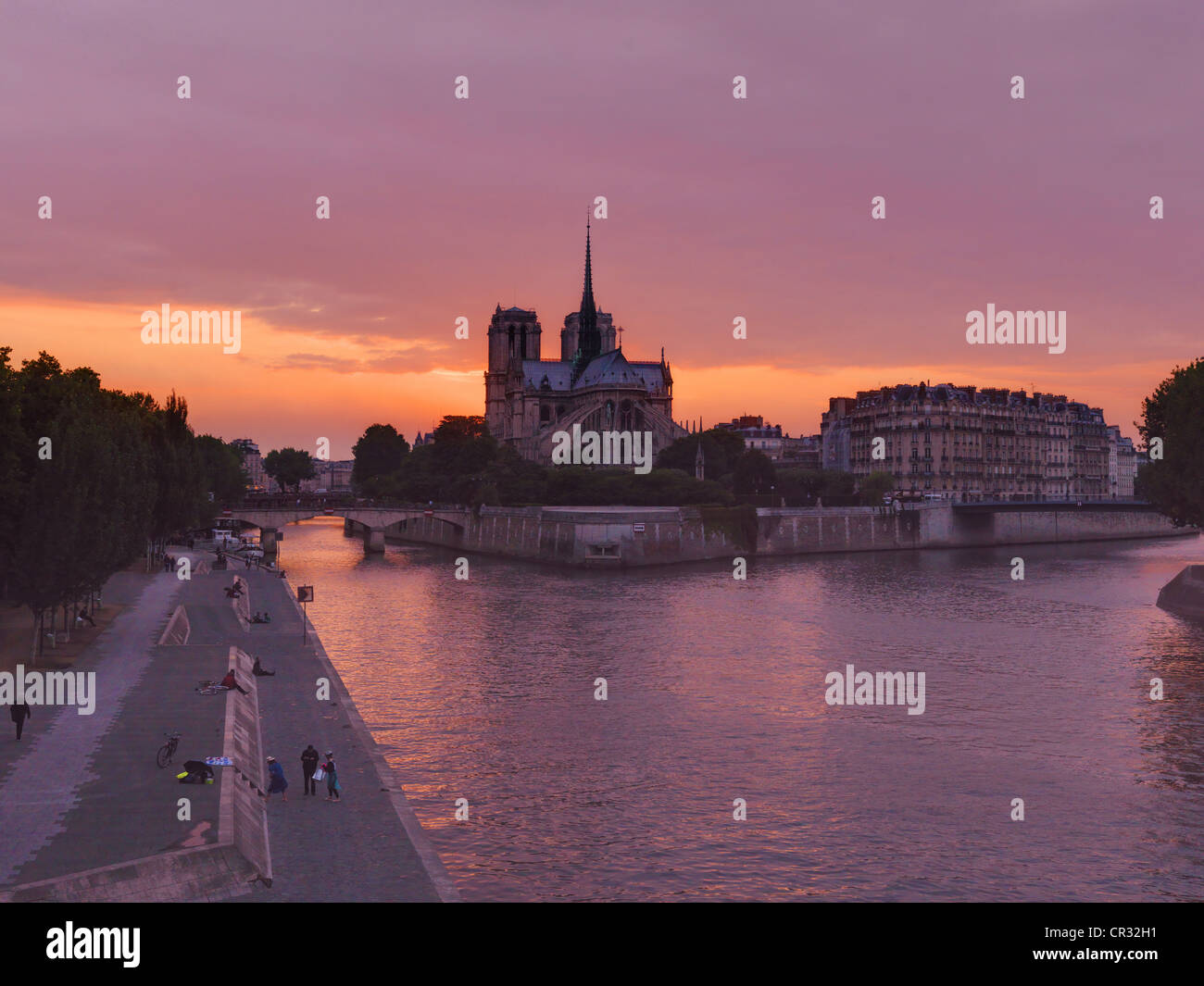 Paris River Seine Notre Dame Cathedral Stock Photo - Alamy
