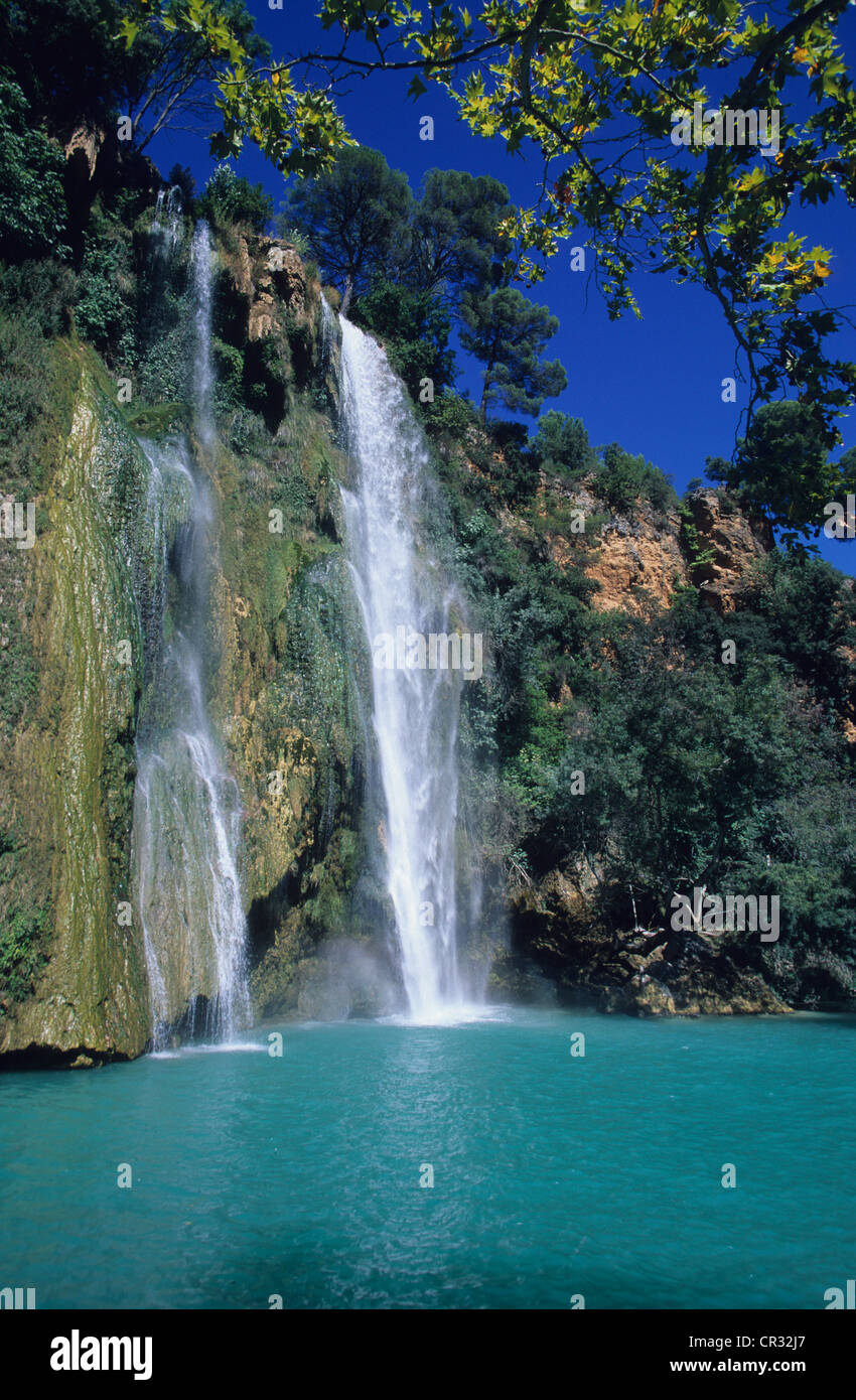 France, Var, Verdon Regional Natural Park, Sillans Waterfall in the ...