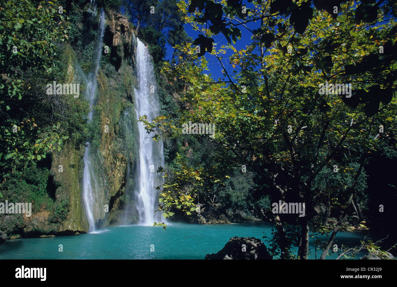 France, Var, Verdon Regional Natural Park, Sillans Waterfall in the ...