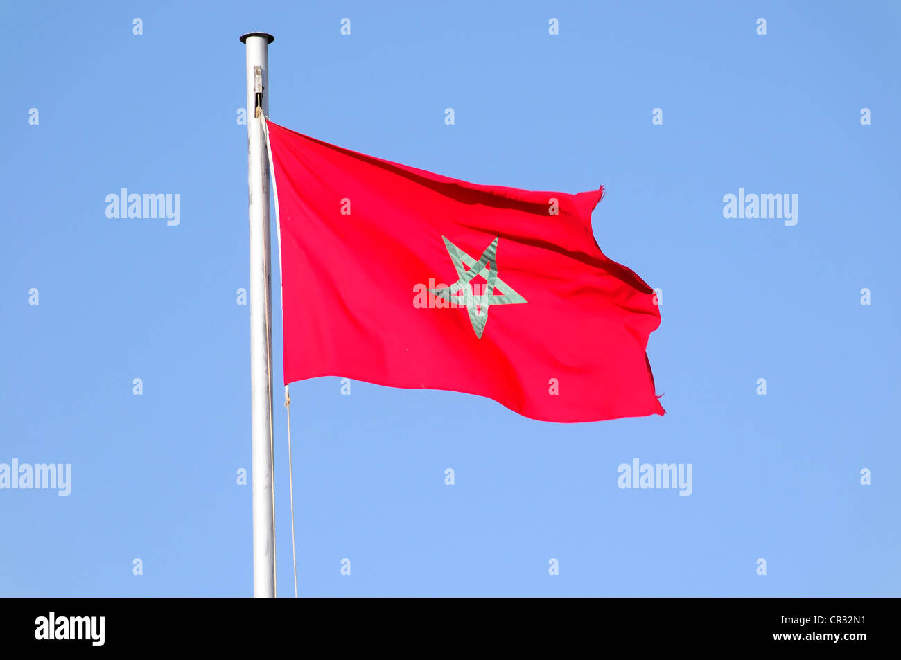 Moroccan national flag, Morocco, Africa Stock Photo - Alamy