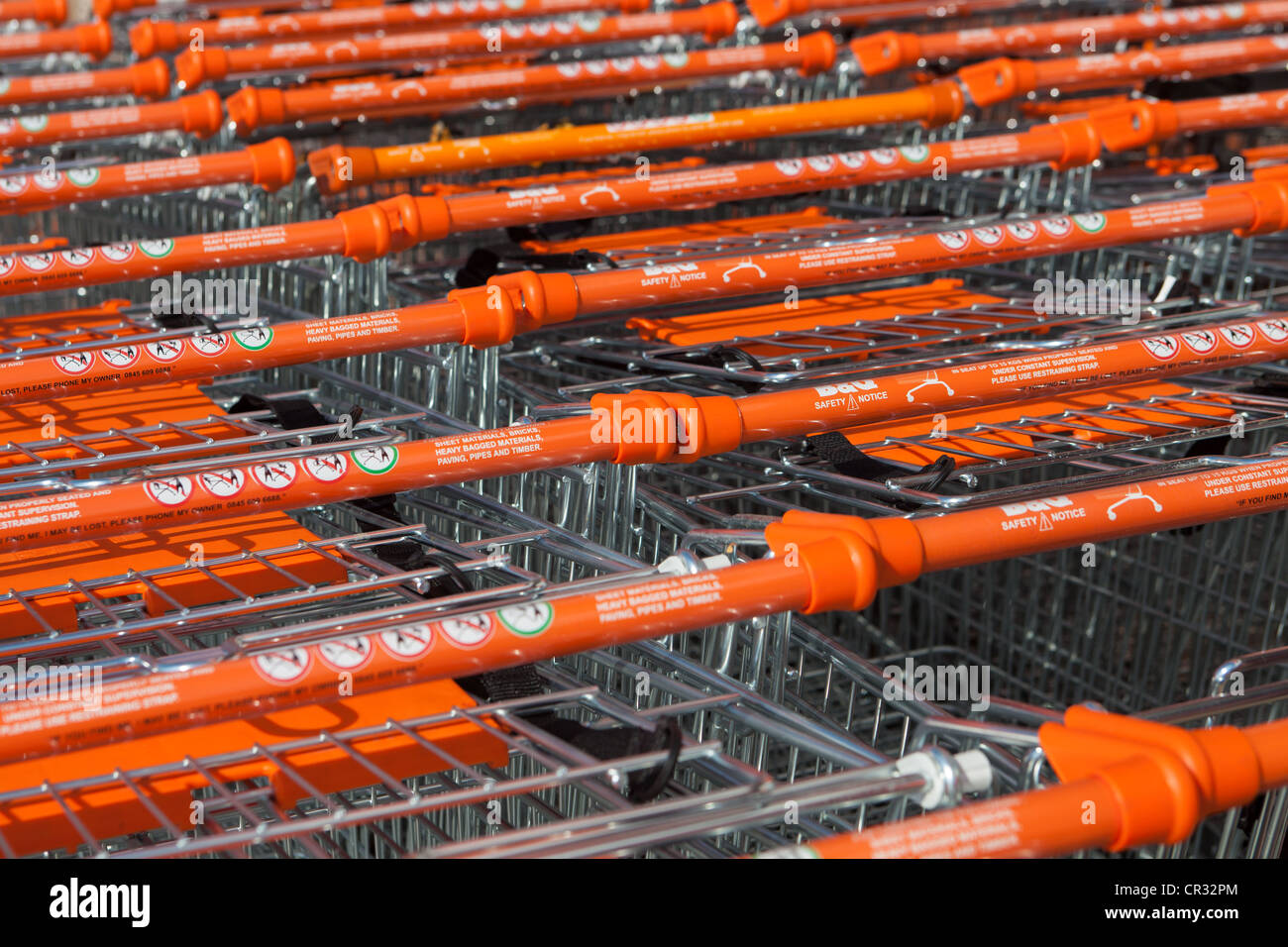 Shopping Trolleys at B&Q DIY store Scotland UK Stock Photo - Alamy