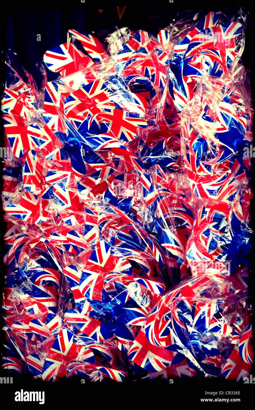 British Union Jack flags for sale during the Queen's Jubilee festival ...