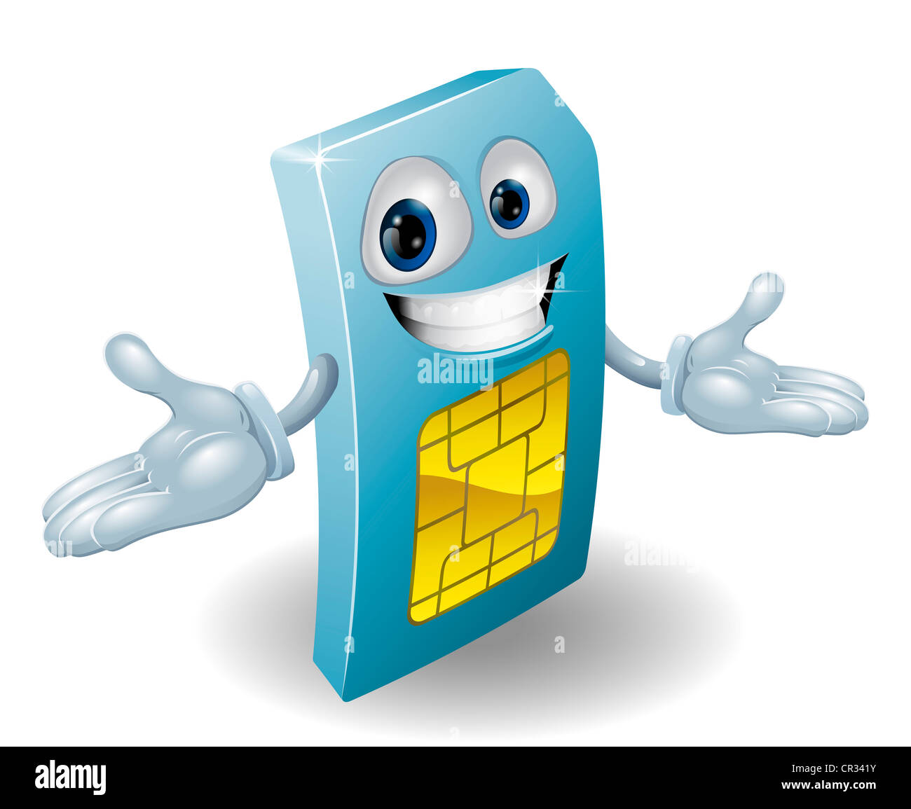 A mobile phone subscriber identity module card mascot Stock Photo - Alamy
