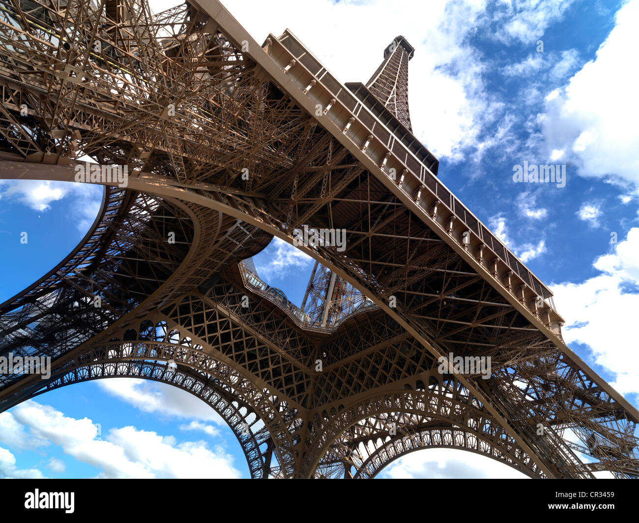 France Paris Eiffel Tower Angled Stock Photo - Alamy