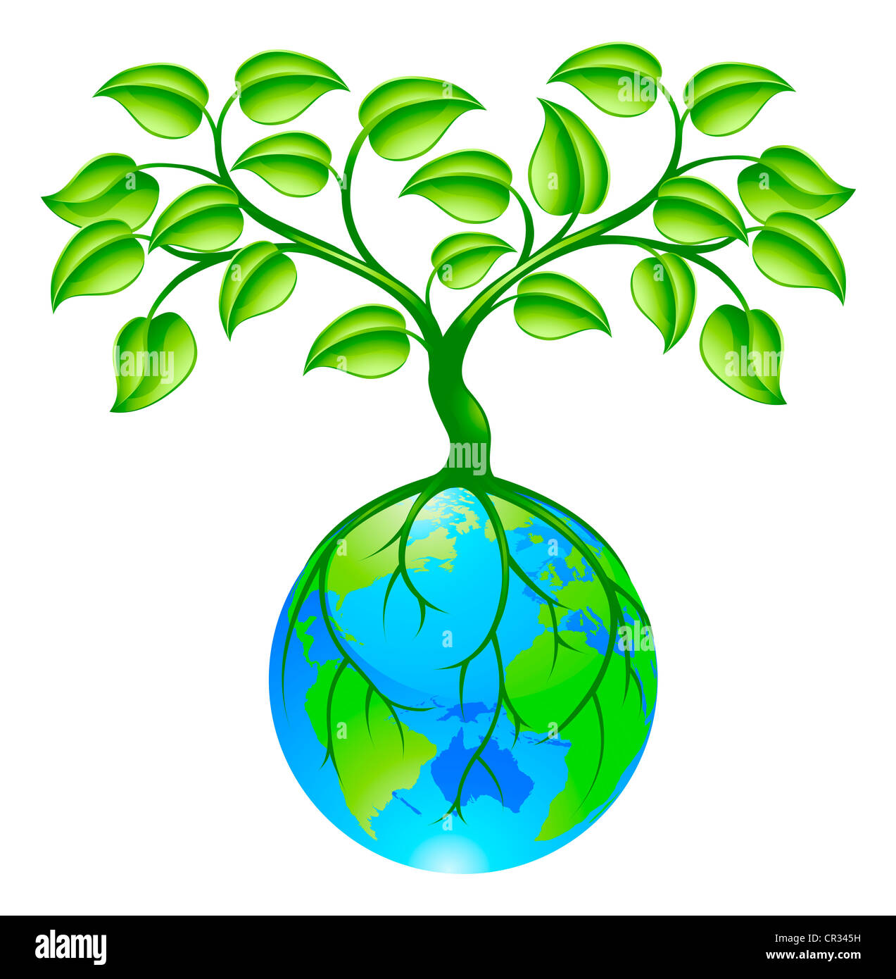 World globe tree Stock Photo - Alamy