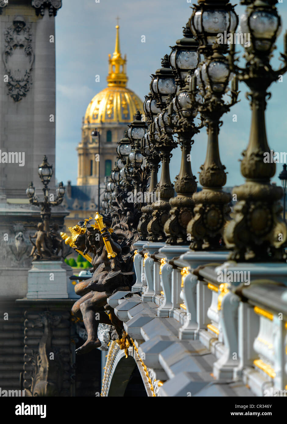France Paris Detail Pont Alexandre 111 Stock Photo - Alamy