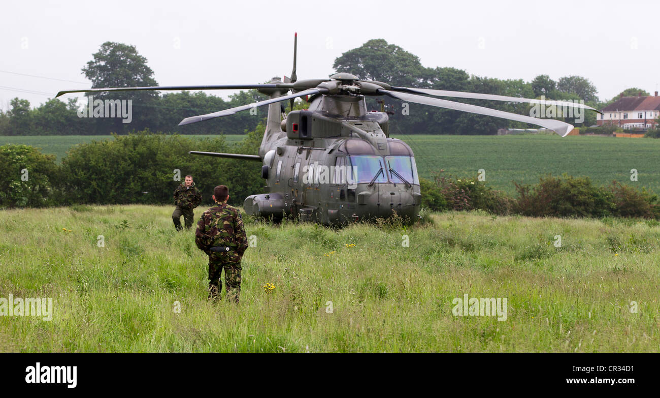 Grounded Helicopter Merlin mk 111 at Stanwick Northamptonshire Stock ...
