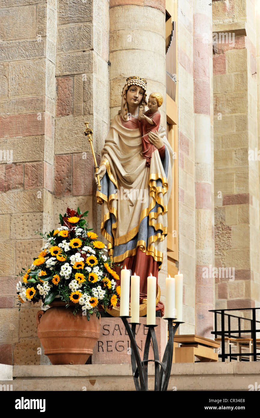 Salve Regina statue in the altar area, Speyer Cathedral, a Unesco World ...