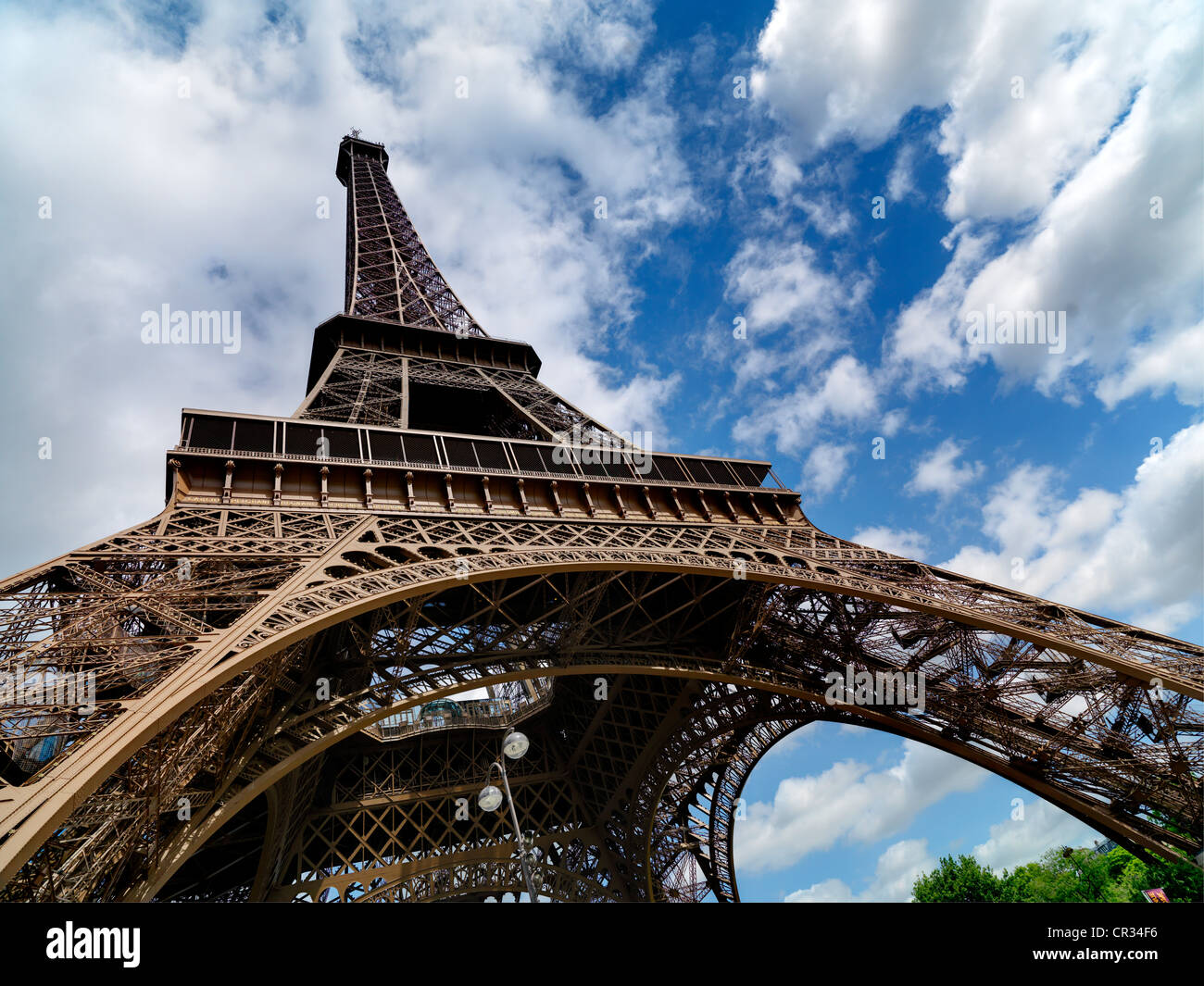 France Paris Eiffel Tower Angled Stock Photo - Alamy