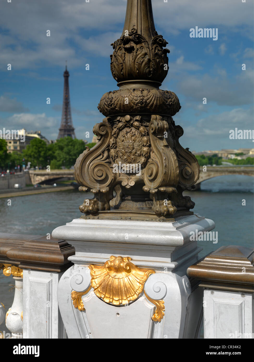 France Paris Detail Pont Alexandre 111 Stock Photo - Alamy