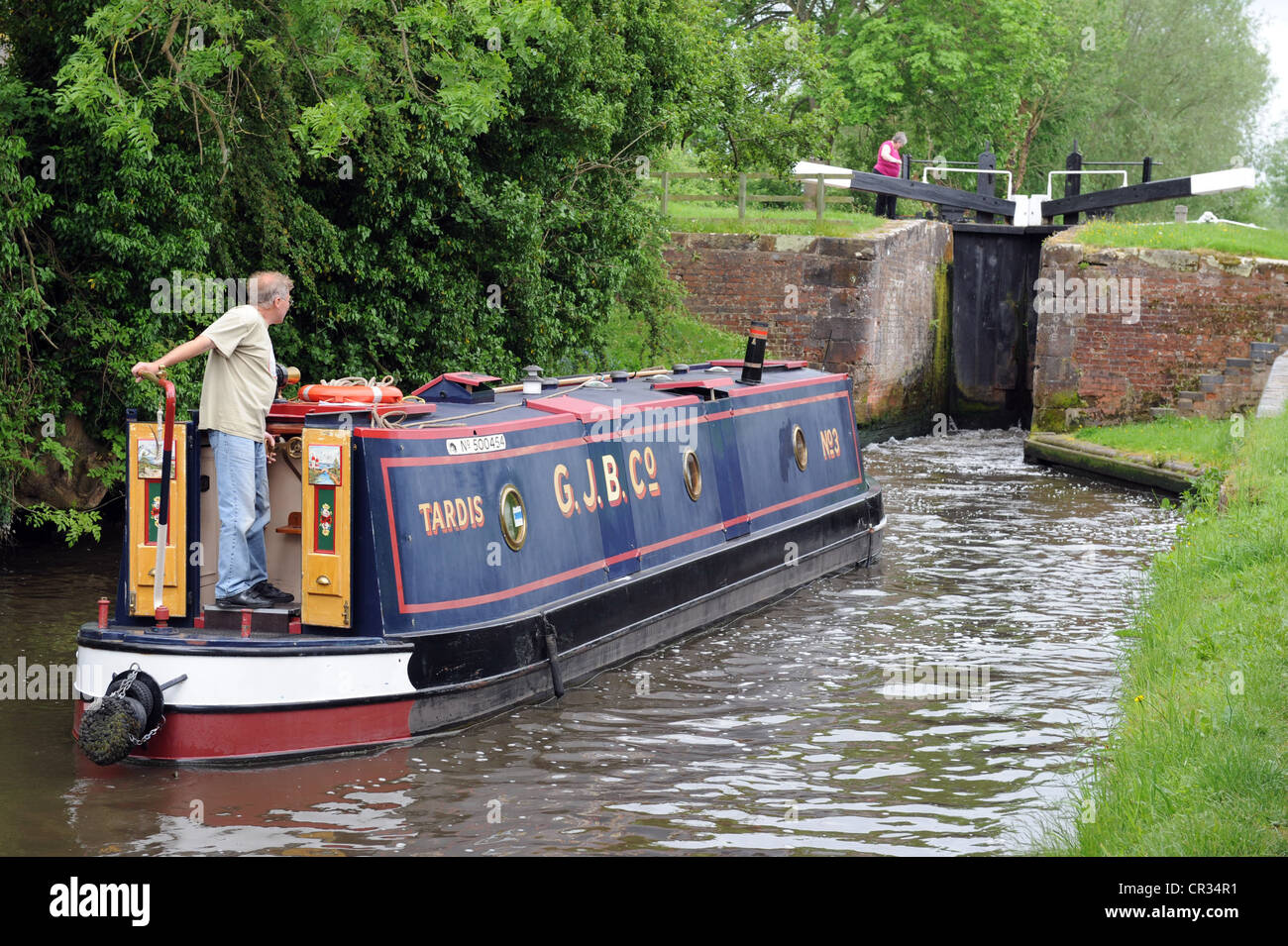 Canal boating on the Trent & Mersey and Staffs & Worcester Canals Stock ...