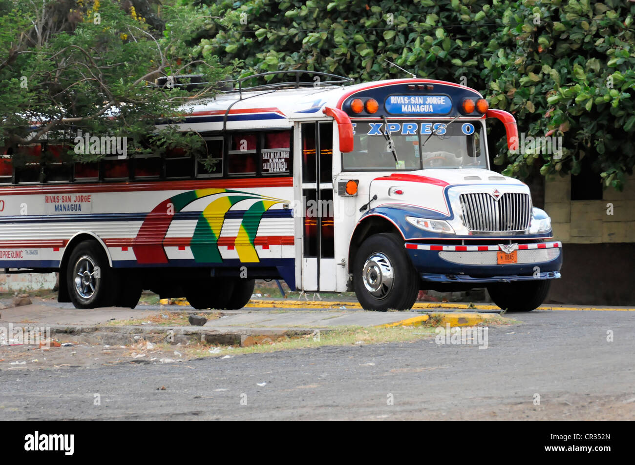 Express bus from Rivas-Managua, near Rivas, Nicaragua, Central America ...