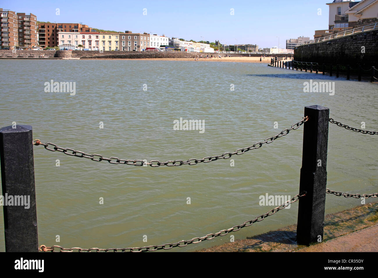 The Marine Lake & causeway from Knightstone Island to Weston Super Mare ...