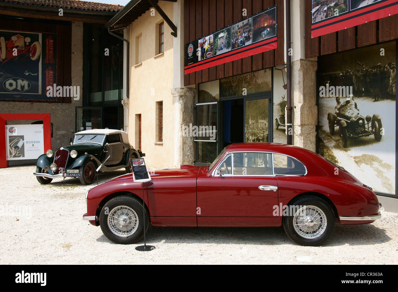 Exhibition, Austin Martin classic cars, Mille Miglia Museum, Brescia ...