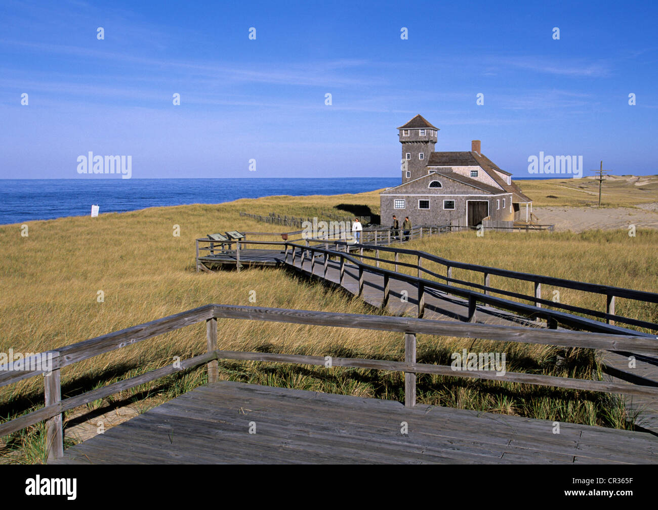 United States, Massachusetts, Cape Cod, Race Point Beach and its wooden ...