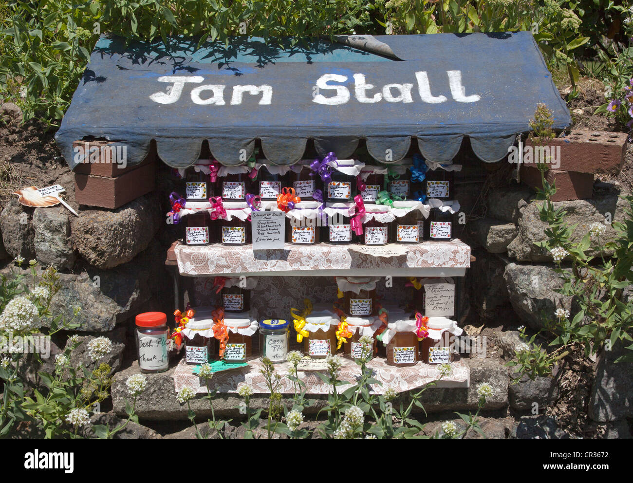 Jam Stall at Lizard Point Stock Photo - Alamy