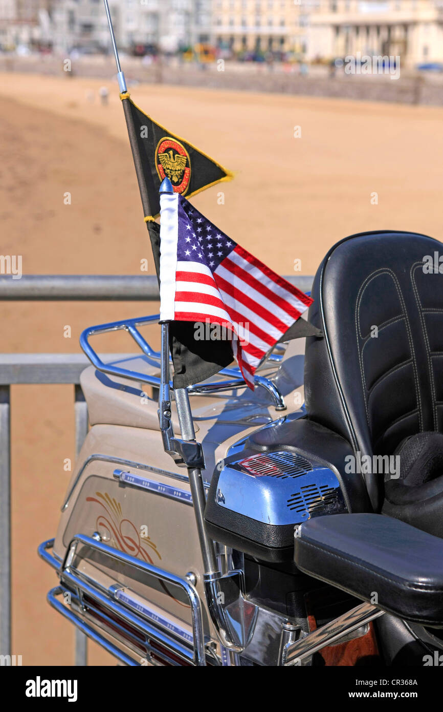 The American Flag and Honda Goldwing club flag together on the back of ...