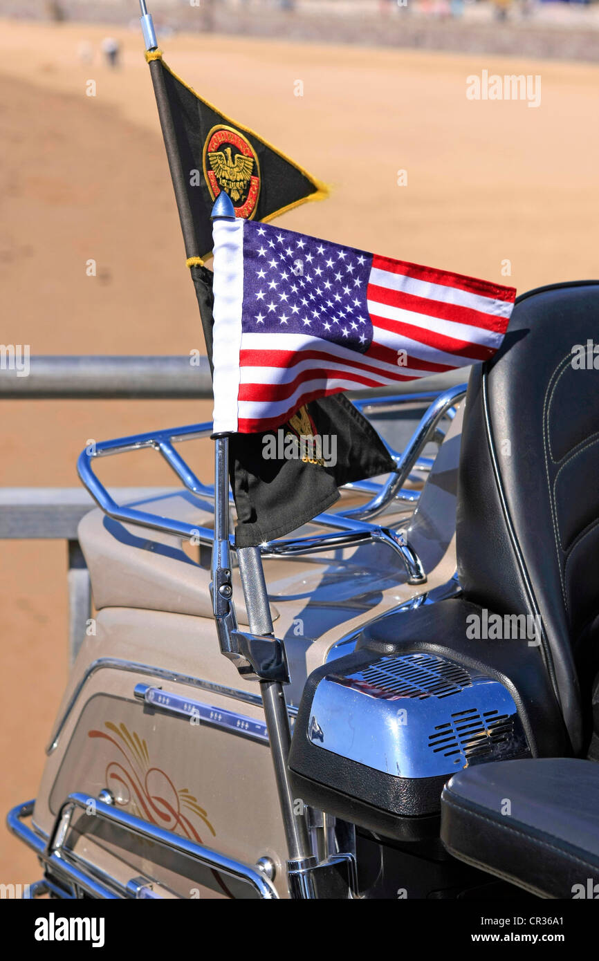 The American Flag and Honda Goldwing club flag together on the back of ...