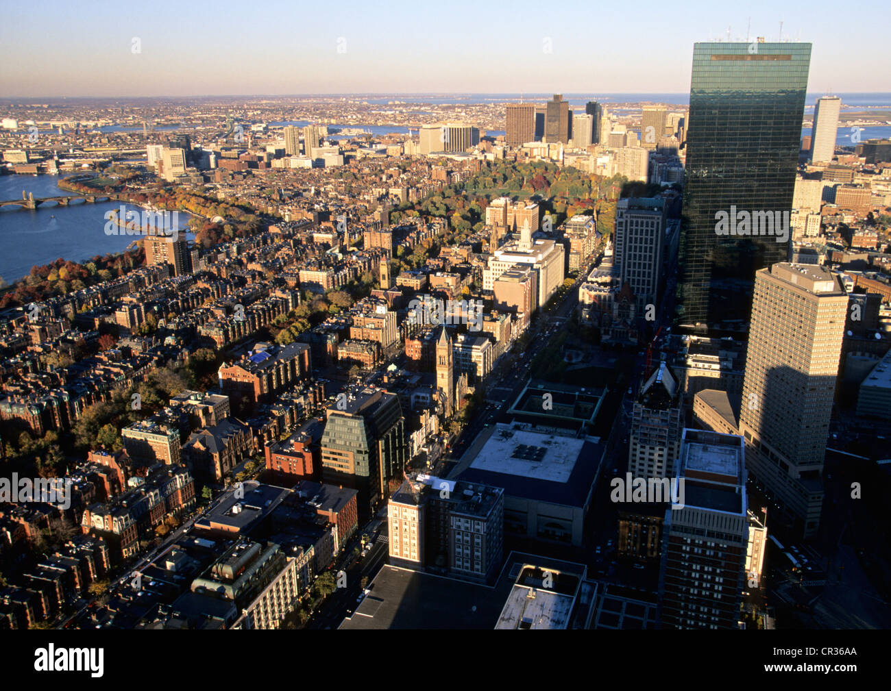 United States, Massachusetts, Boston, downtown skyscrapers and John ...
