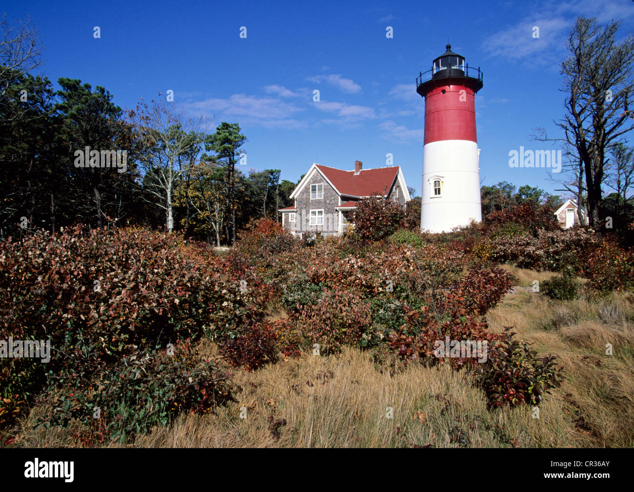 United States, Massachusetts, Cape Cod, Nauset Light Beach, lighthouse ...