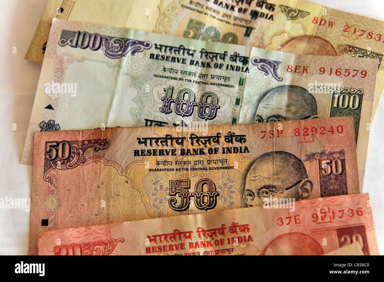 Various Indian banknotes, Rupees Stock Photo - Alamy