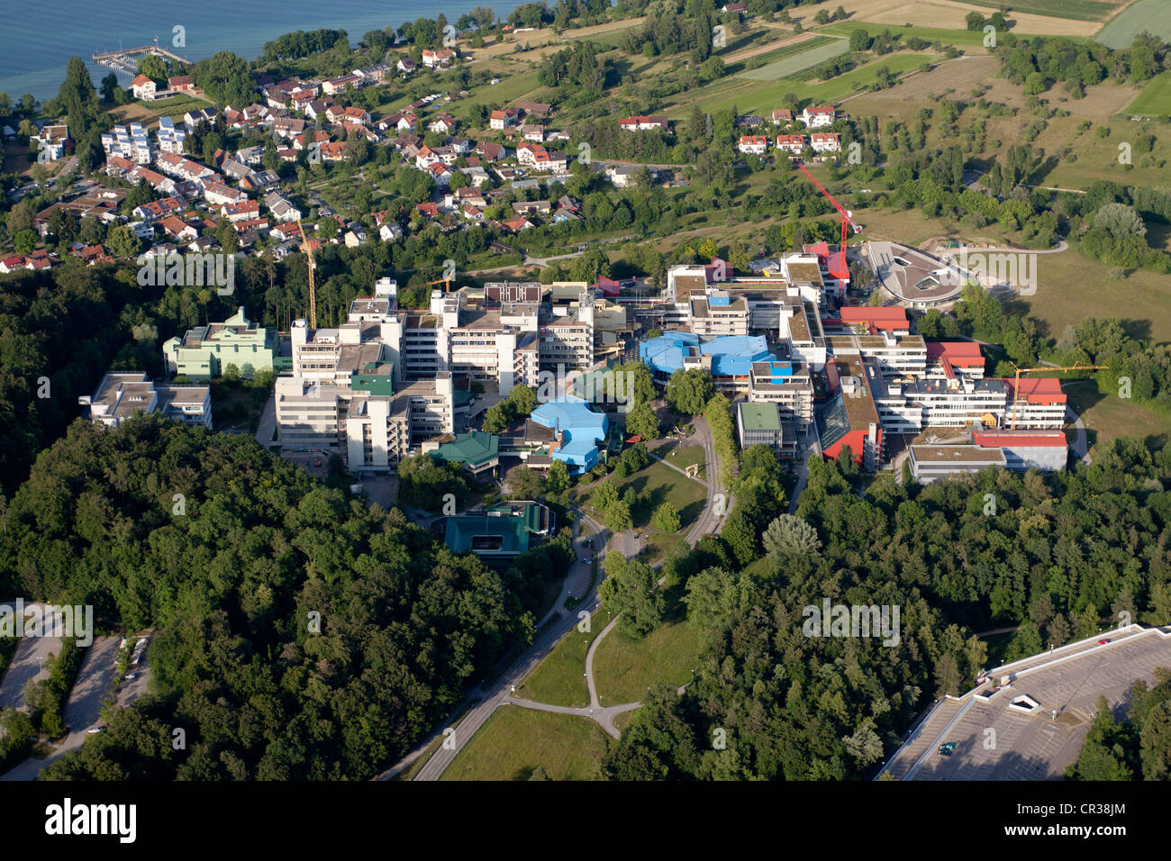 Aerial view, University of Konstanz, towards Konstanz-Egg and Lake ...