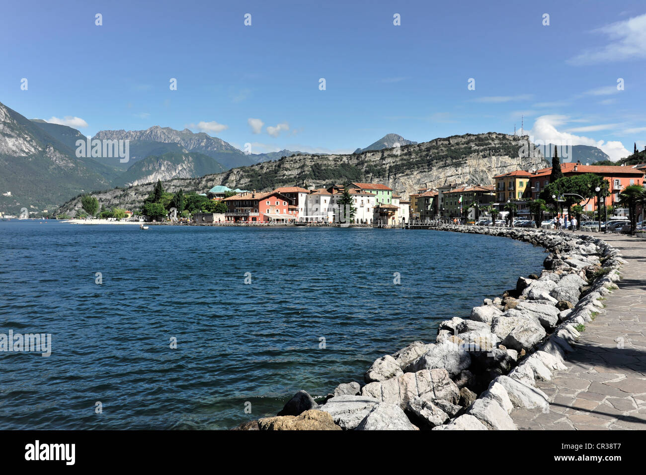 Promenade, Nago-Torbole, Lake Garda, Veneto, Italy, Europe Stock Photo ...