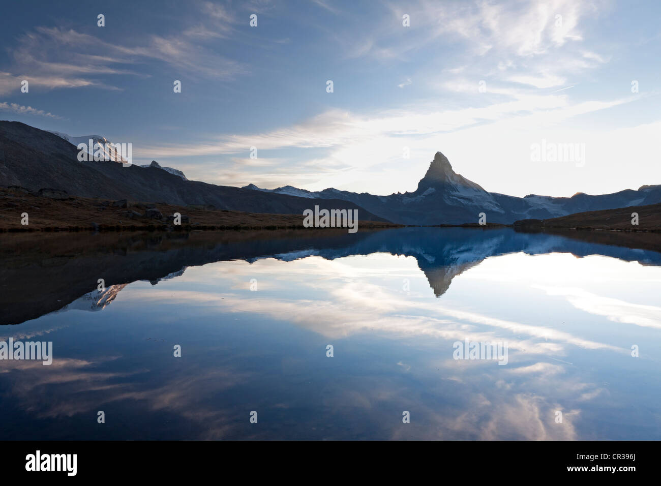 Shortly after sunset, Mt Matterhorn, Mt Klein Matterhorn and Mt ...