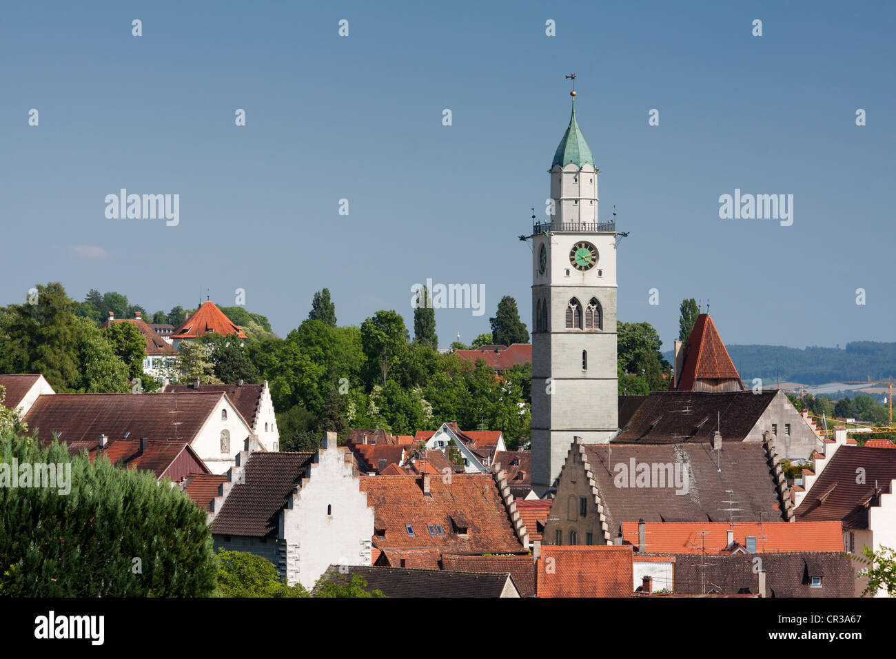 Historic town centre of Ueberlingen with St. Nikolaus Minster, Lake ...